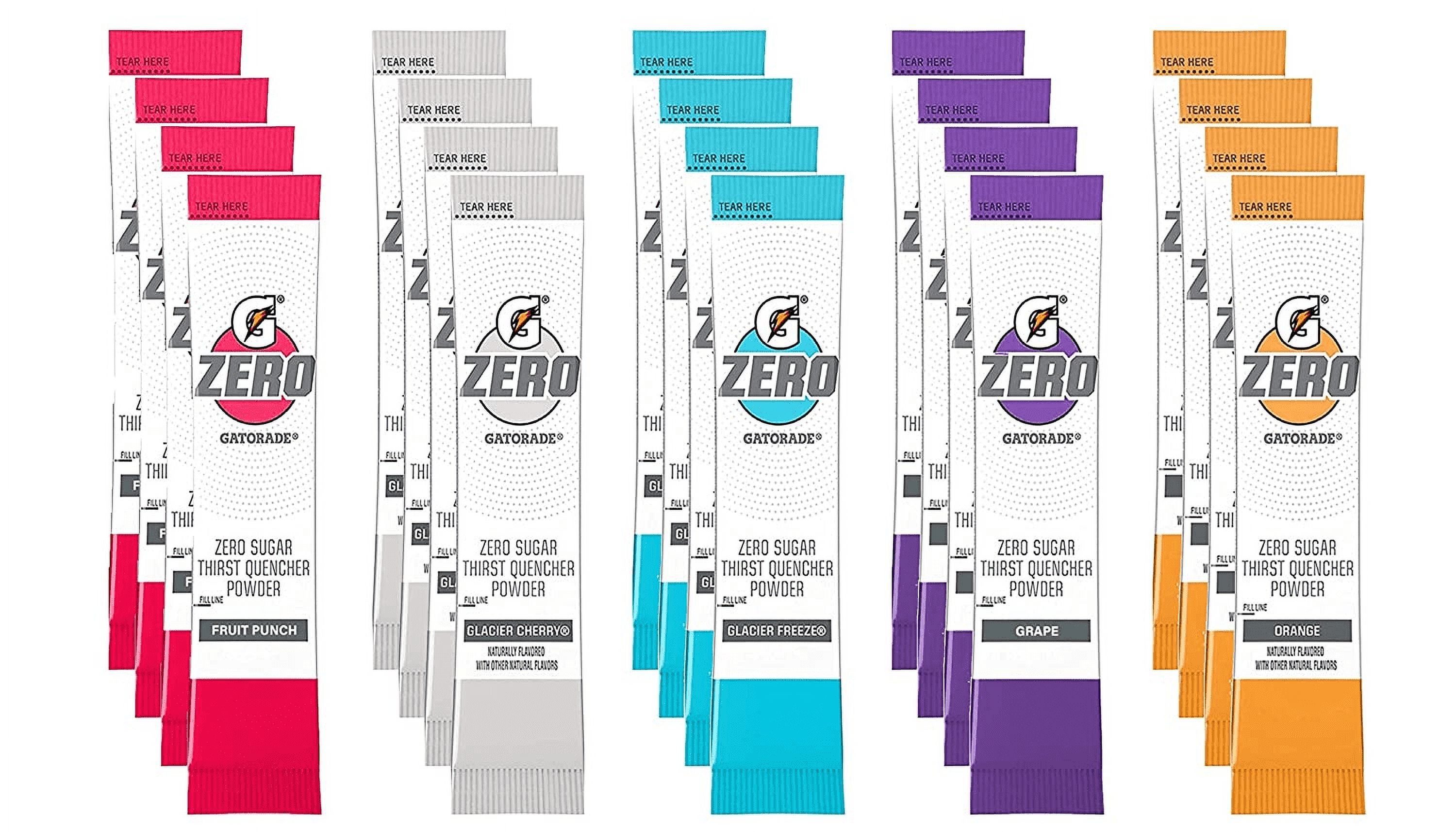 Gatorade G Zero Powder, 5 Flavor Variety Pack, 20 Packets + Bonus Lemon ...