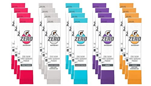 Gatorade G Zero Powder, Individual Packets, 5 Flavor Variety Pack -4 of ...