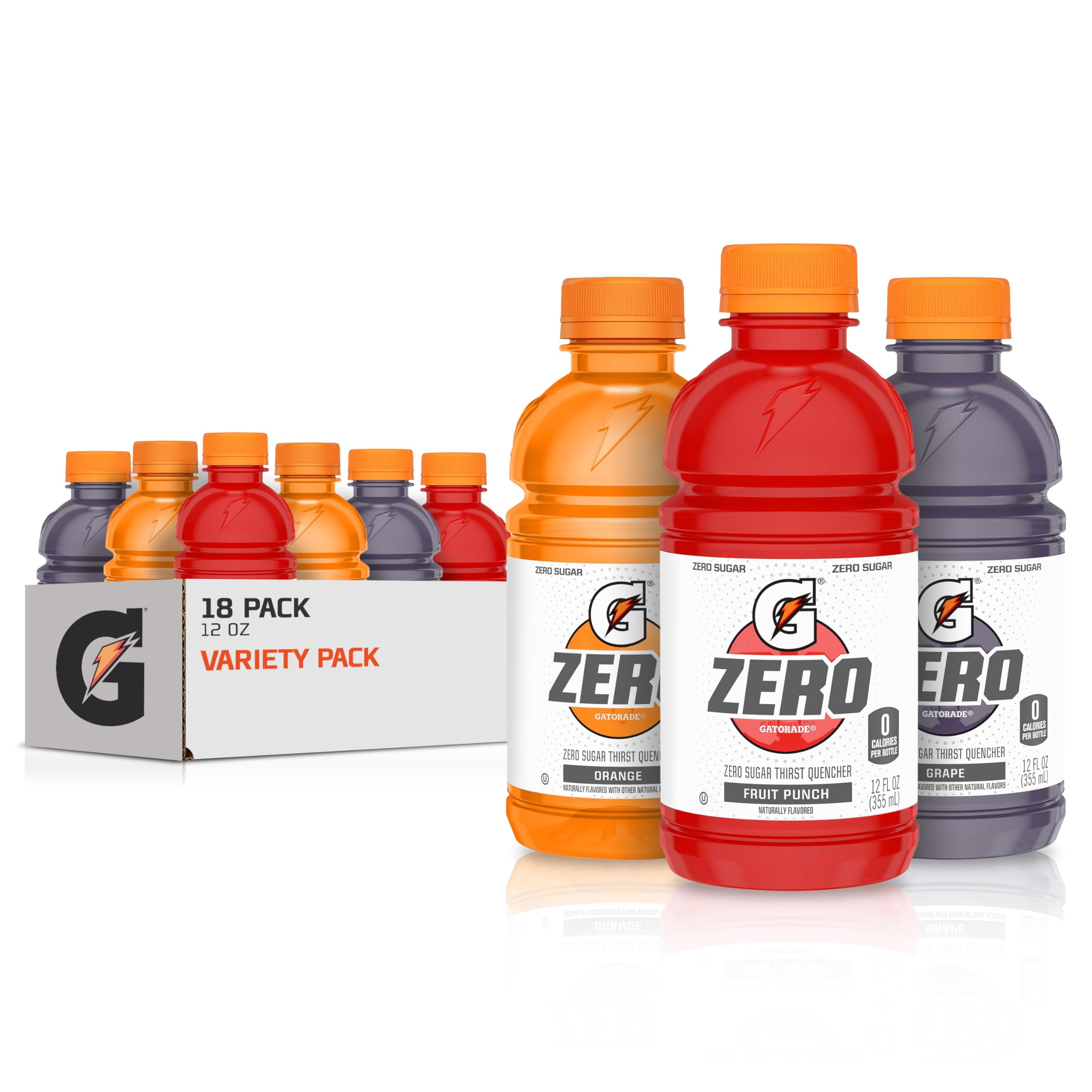 Gatorade G Zero Sports Drink, Fruit Punch, Orange, Grape Variety Pack ...