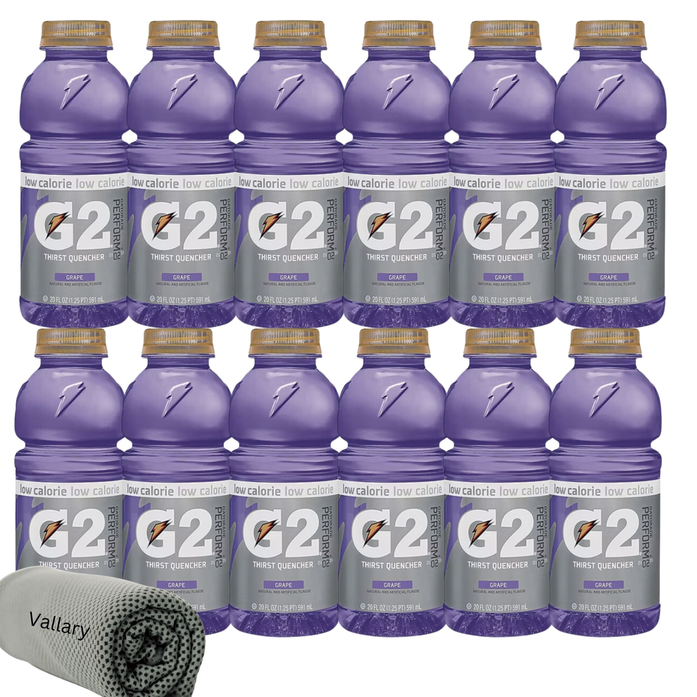 Gatorade G2 Low-Calorie Sports Drink, Grape Flavor, 20 fl oz, 12 Pack ...