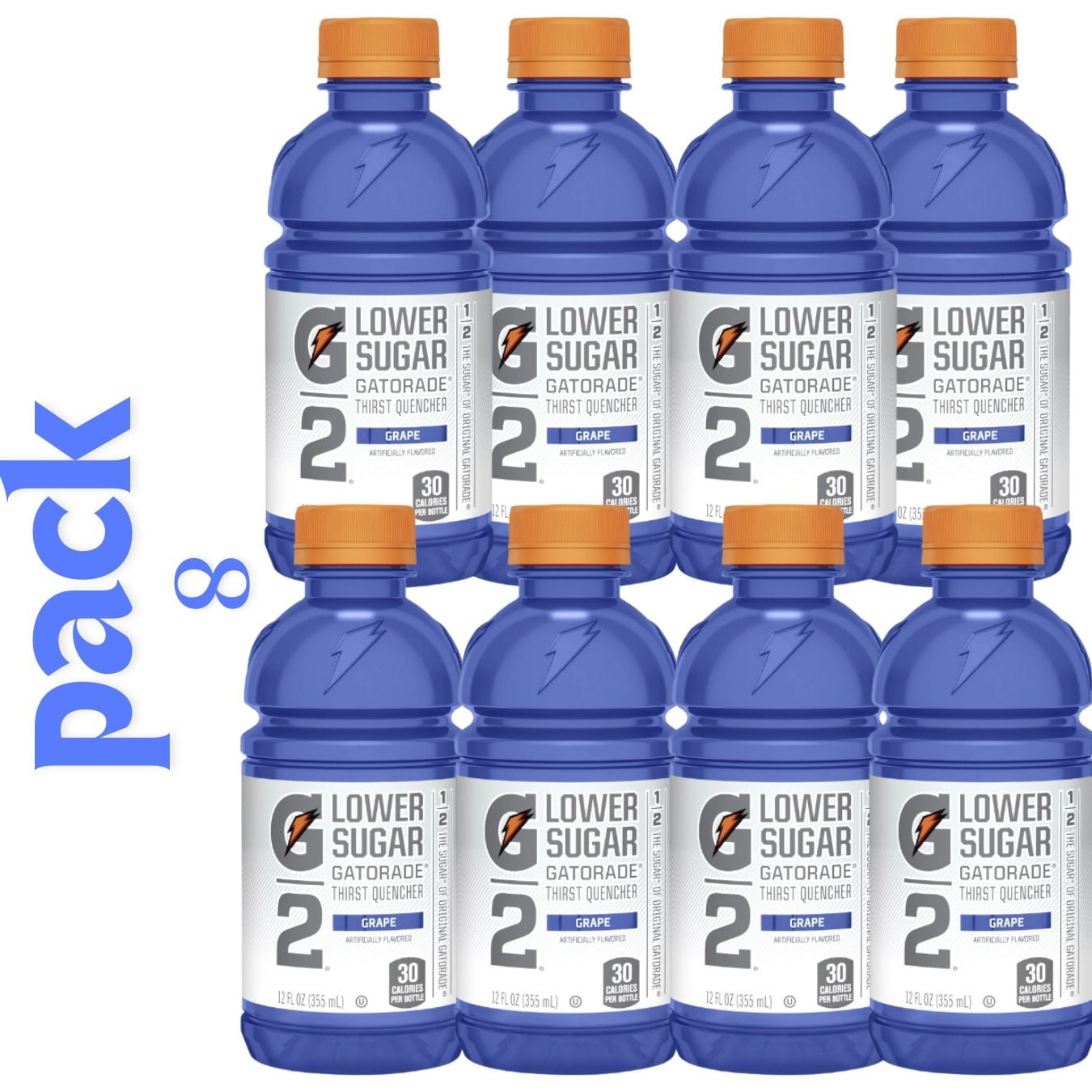 Gatorade G2 Lower Sugar Thirst Quencher Grape Sports Drink, 12 fl oz, 8 ...