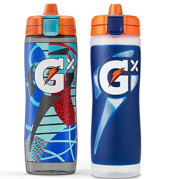 Gatorade GX Montage Water Bottles, 30 oz, 2-Pack, Blue, Compatible with ...