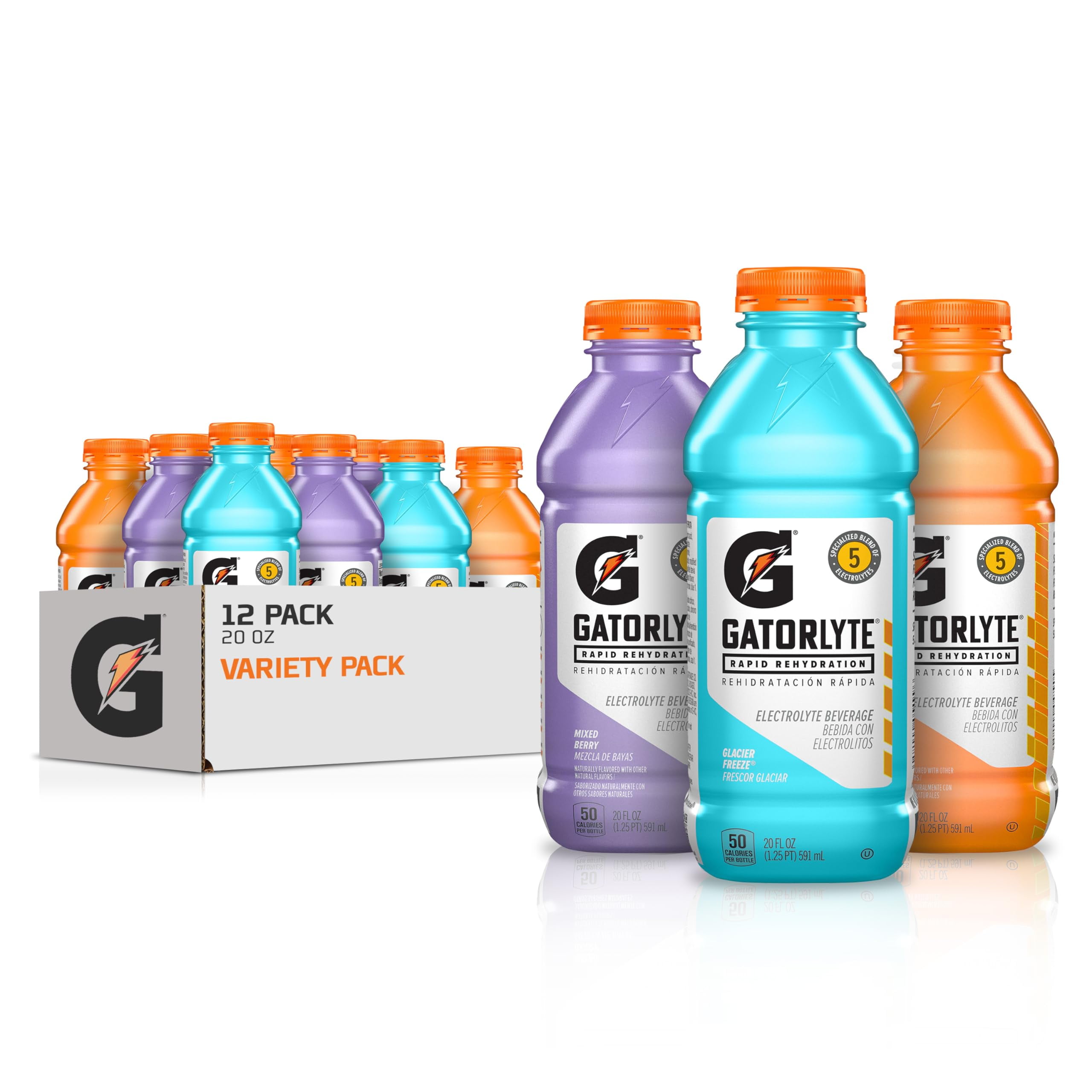 Gatorade Gatorlyte Electrolyte Beverage, Variety Pack 2.0, 20 Fl Oz ...