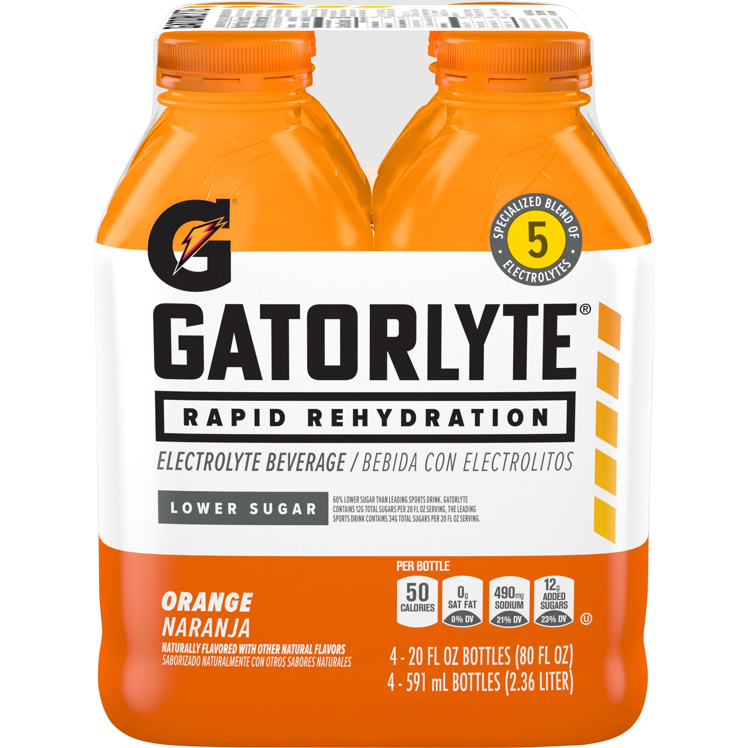Gatorade Gatorlyte Orange Sports Drink with Electrolytes Beverage, 20 ...