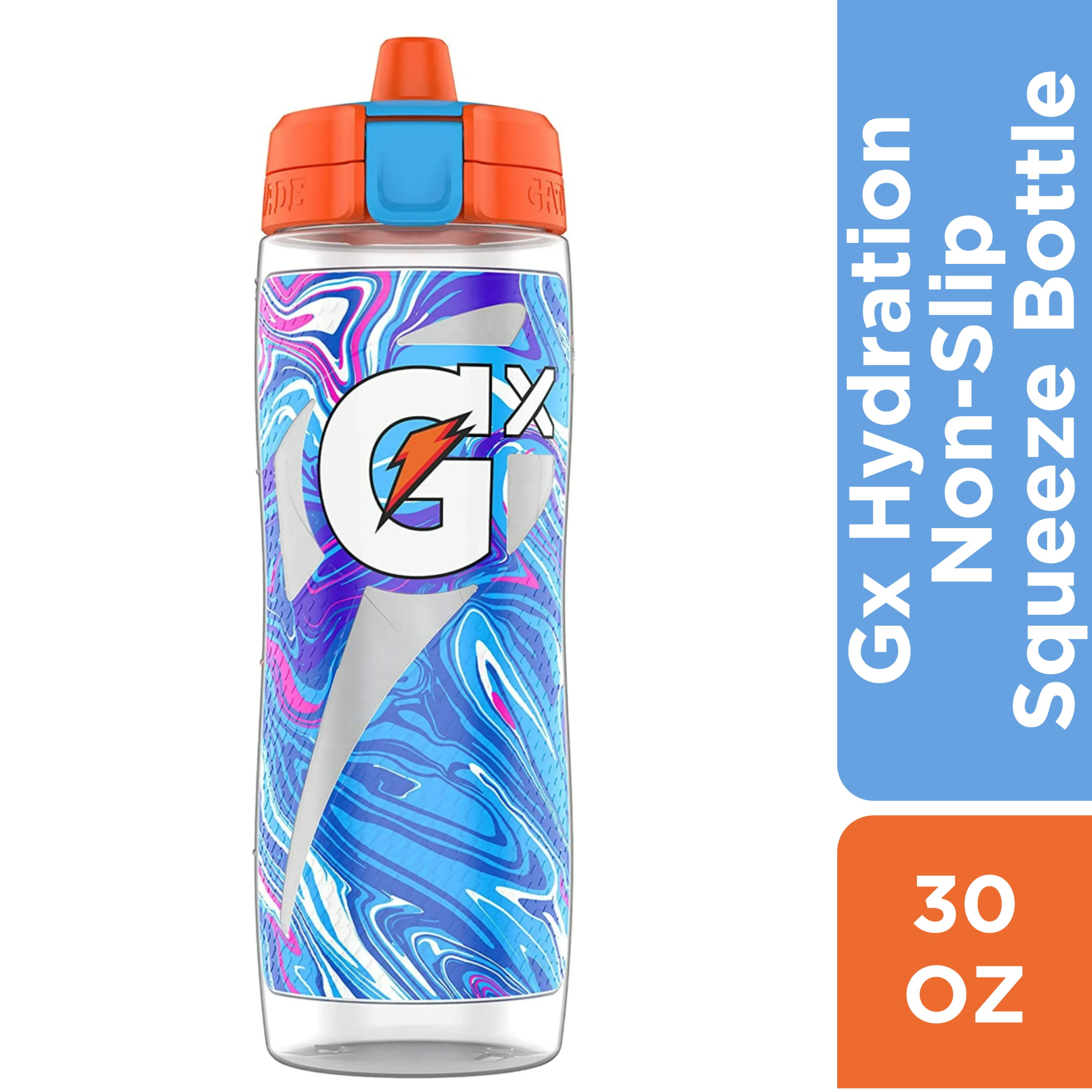 Gatorade GX Bottle, Refillable Water Bottle, Non Slip, Marble Blue, 30 ...