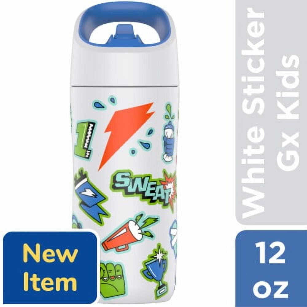 Gatorade Gx Kids White Stickers Stainless Steel Water Bottle 12 oz ...