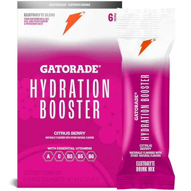 Gatorade Hydration Booster Electrolyte Drink Mix Powder, Citrus Berry ...