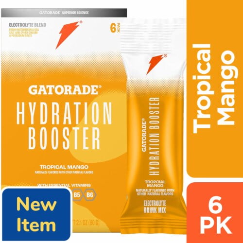 Gatorade Hydration Booster Tropical Mango Electrolyte Drink Mix 6 pk ...
