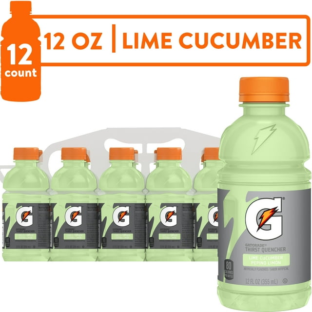 Gatorade Lime Cucumber Thirst Quencher Sports Drink, 12 oz, 12 Pack Bottles - Walmart.com