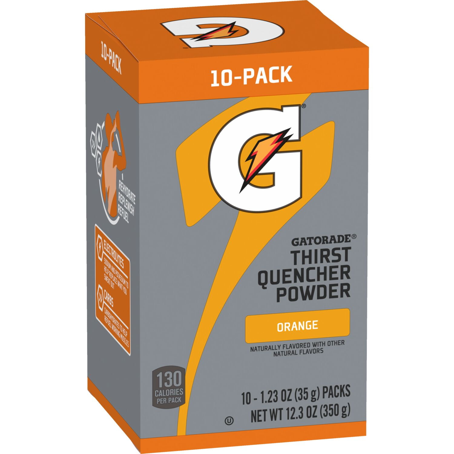 Gatorade Thirst Quencher Orange Sports Drink Mix Powder, 1.23oz, 10 ...