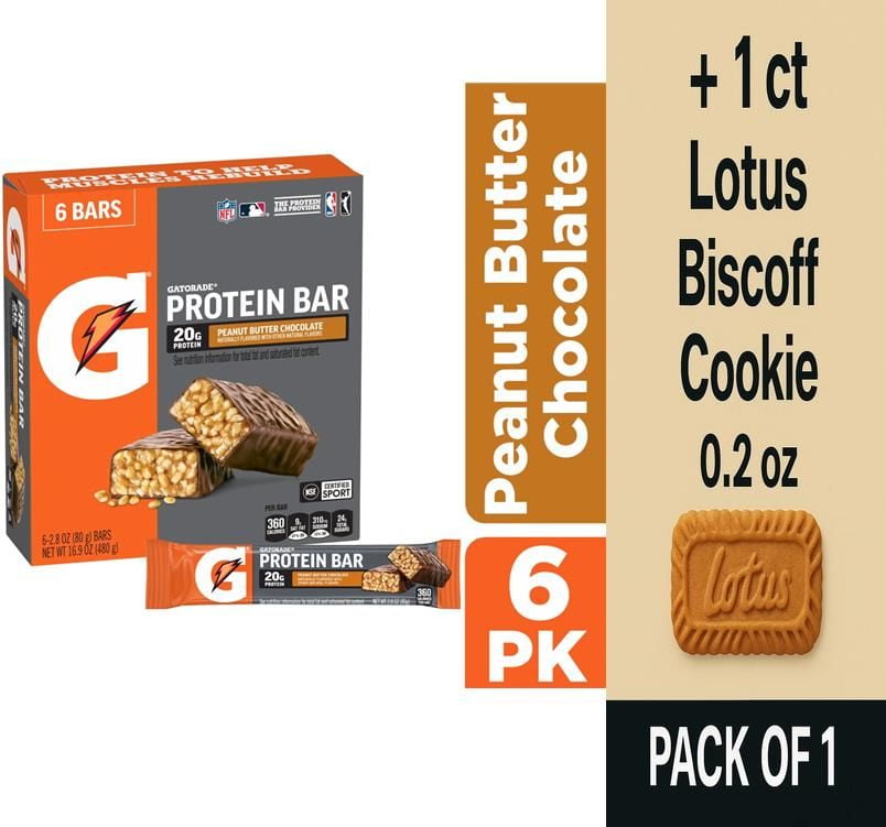 Gatorade Peanut Butter Chocolate Protein Bars 6 ct - Pack of 1 & Lotus ...