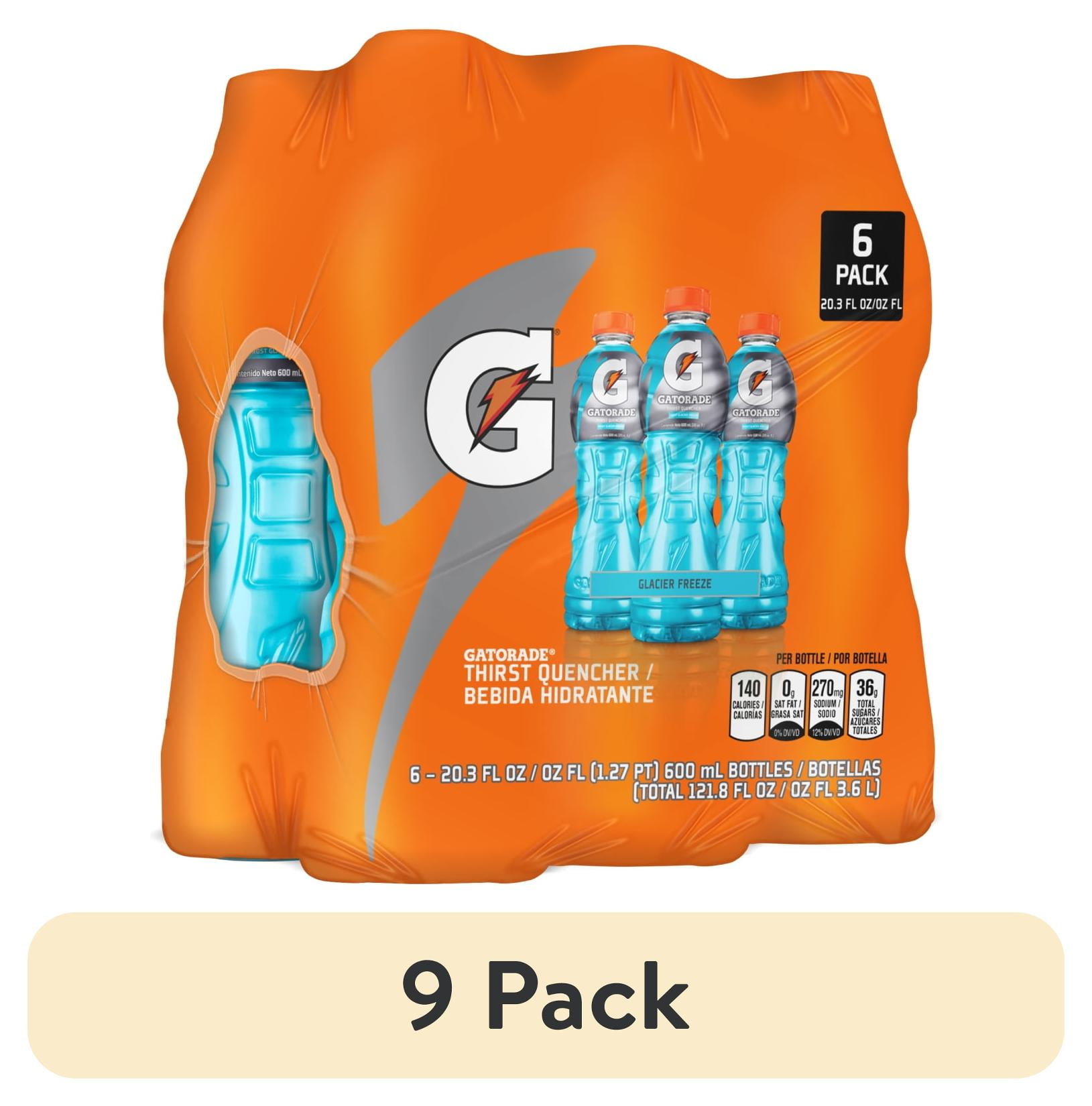 (9 pack) Gatorade Thirst Quencher Glacier Freeze, 20.28 fl oz 6 Count Bottles - Walmart.com