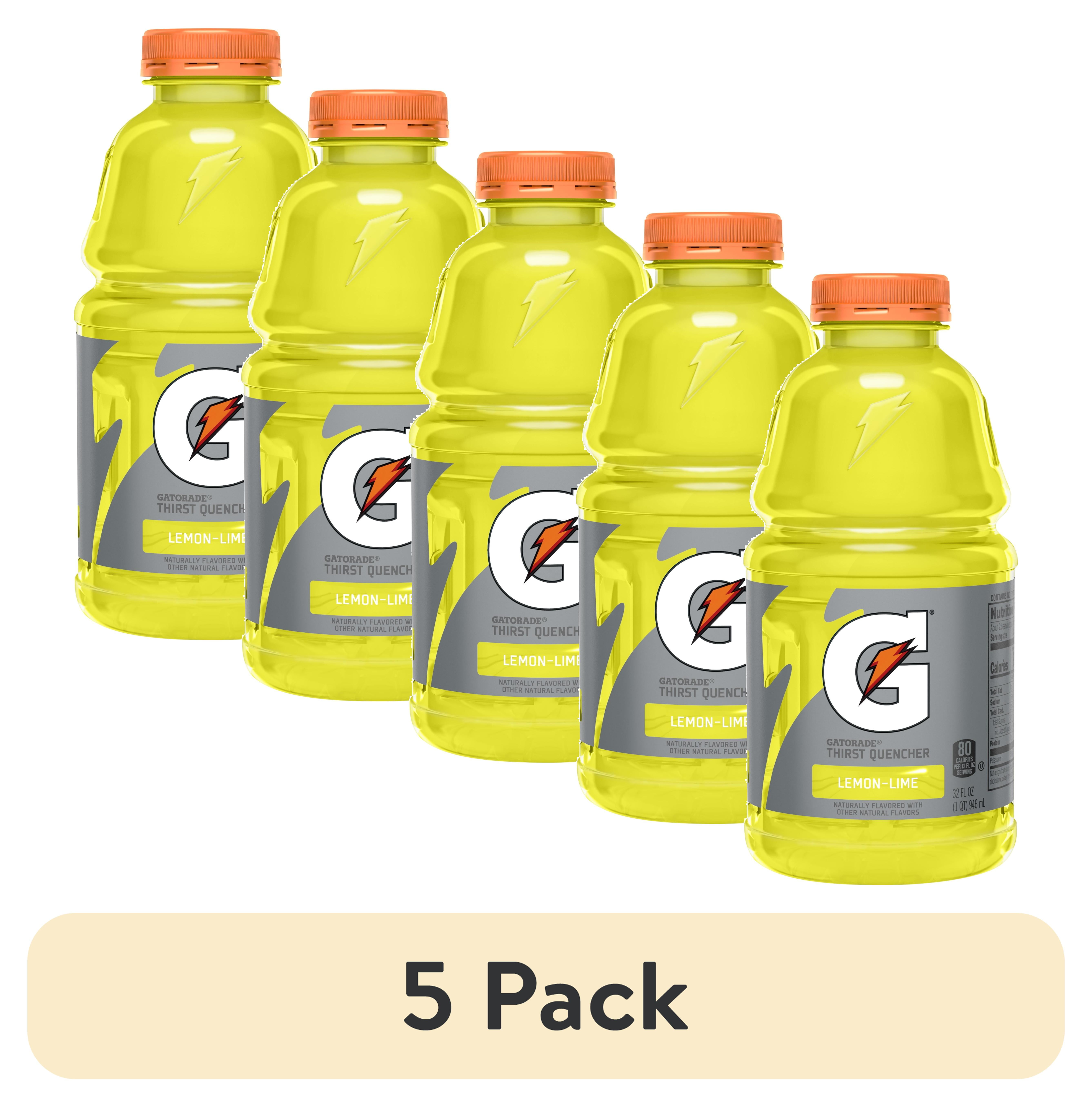 (5 pack) Gatorade Thirst Quencher Lemon Lime Sports Drink, 32 oz, 1 Count Bottle - Walmart.com