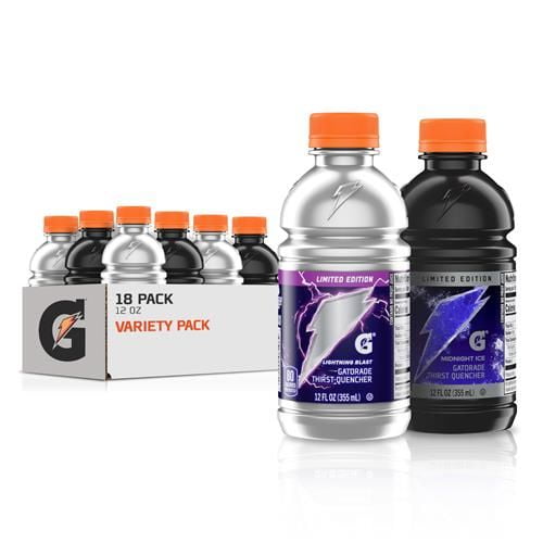 Gatorade Thirst Quencher, Midnight Ice, Lightning Blast Variety Pack ...