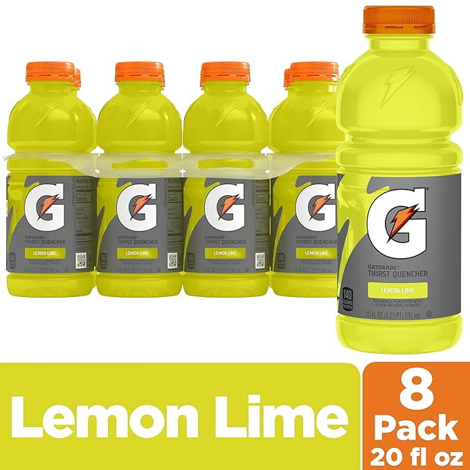 Gatorade Thirst Quencher Natural, Lemon Lime Sports Drink, 20 Fl Oz ...