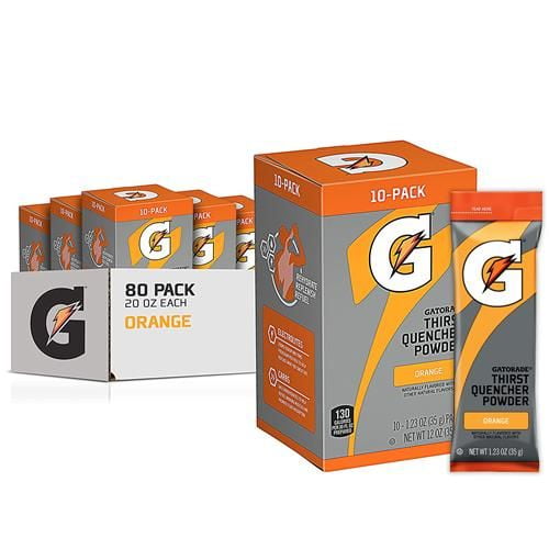 Gatorade Thirst Quencher Powder, Orange, 1.23Oz Packets, (80 Pack ...