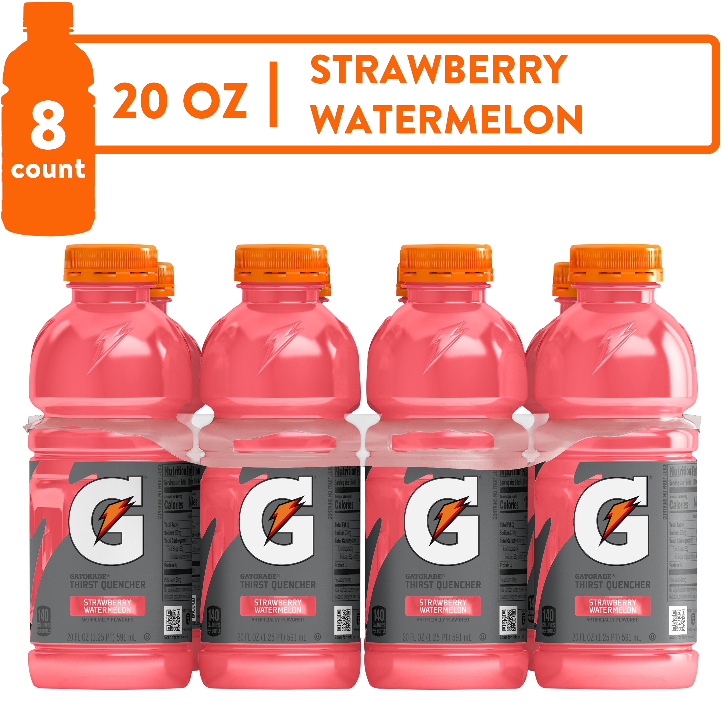 Gatorade Thirst Quencher, Strawberry Watermelon, 20 fl oz, 8 Count ...