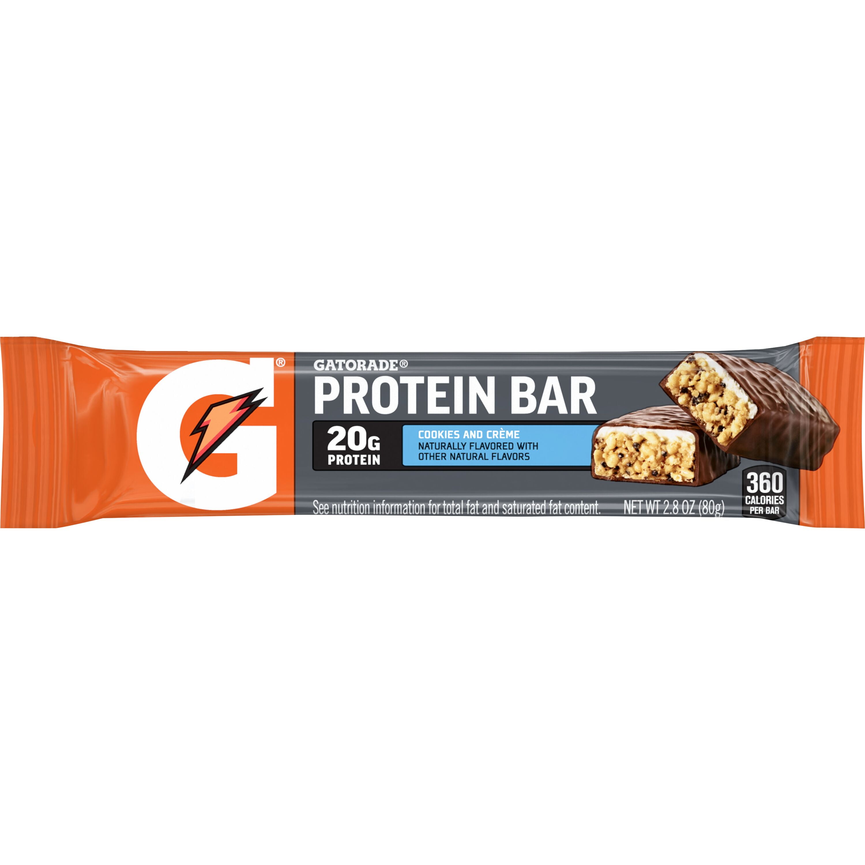 Gatorade Whey Protein Recover Bars, Cookies and Cream, Single bar ...