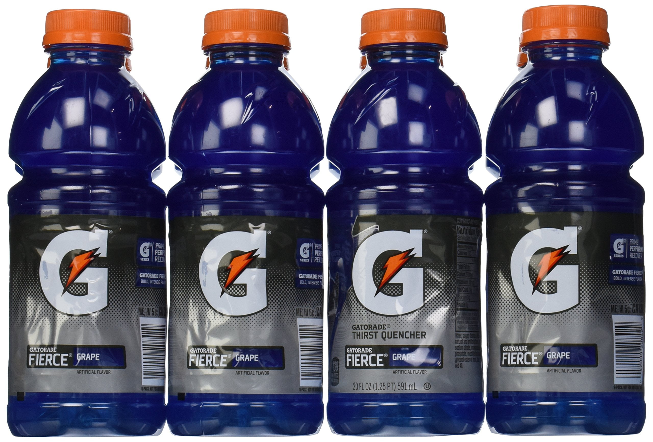 Gatorade Wide Mouth Bottles, Fierce Grape Flavor, 20 Oz Each, Pack of 8 ...