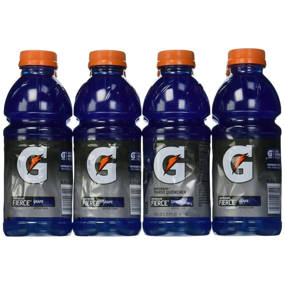 Gatorade Wide Mouth Bottles, Fierce Grape Flavor, 20 Oz Each, Pack of 8 ...