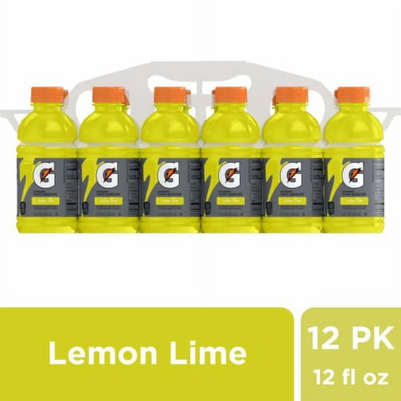 Gatorade Yellow Lemon Lime Sports Drink, 12 Mini Bottles, 12 fl oz ...
