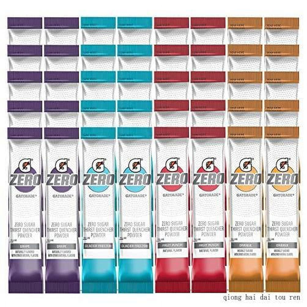 Gatorade Zero Powder Packets, Hydration Mix, Variety Pack, Fruit Punch, Grape, Orange, Glacier ...