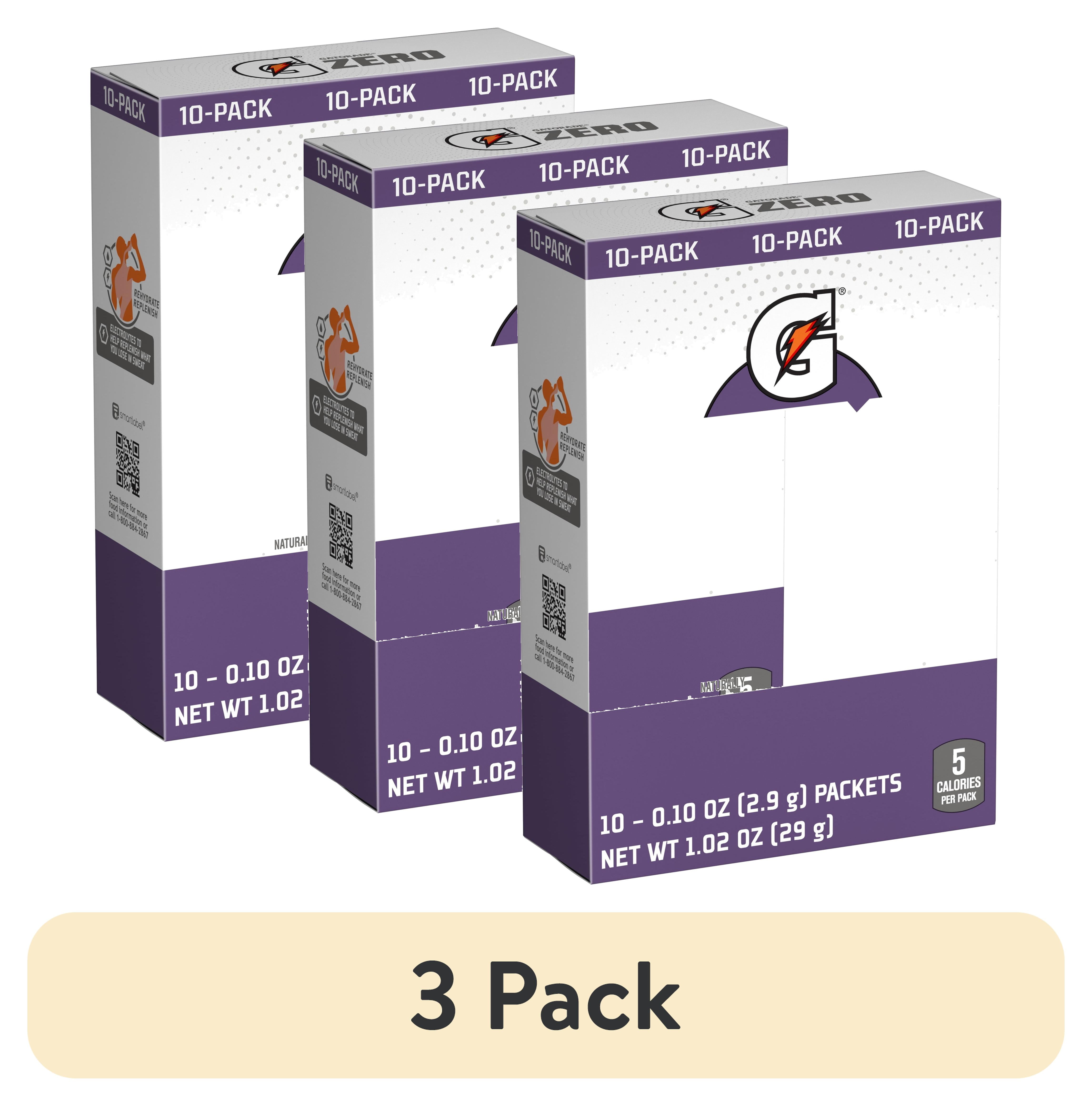 (3 pack) Gatorade Zero Sugar Grape Powder, 10 Pack Packets - Walmart.com