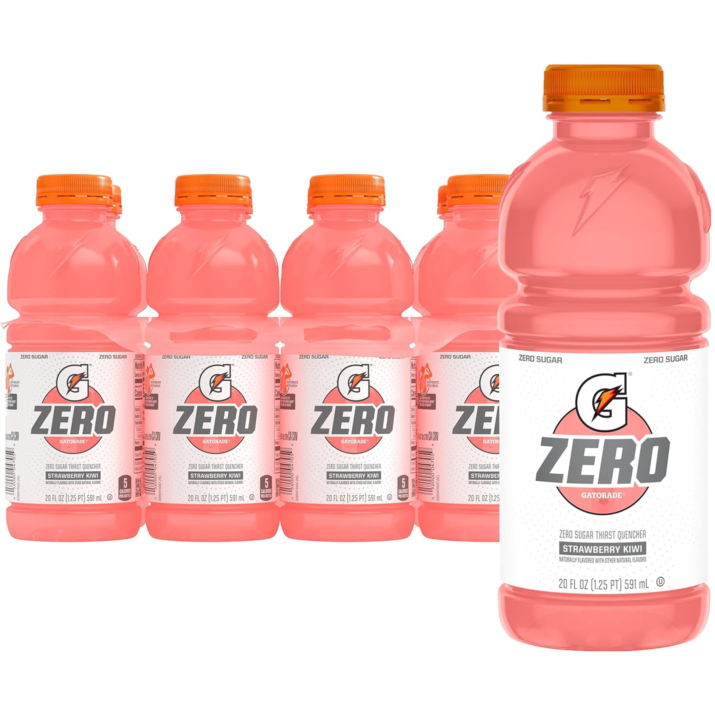 Gatorade Zero Strawberry Kiwi, Zero Sugar, Sports Drink, 20 fl oz, 8 ...
