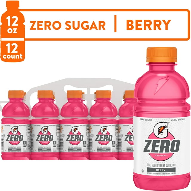 Gatorade Zero Sugar Sports Drink, Berry Flavor, 12 oz, Hydration ...