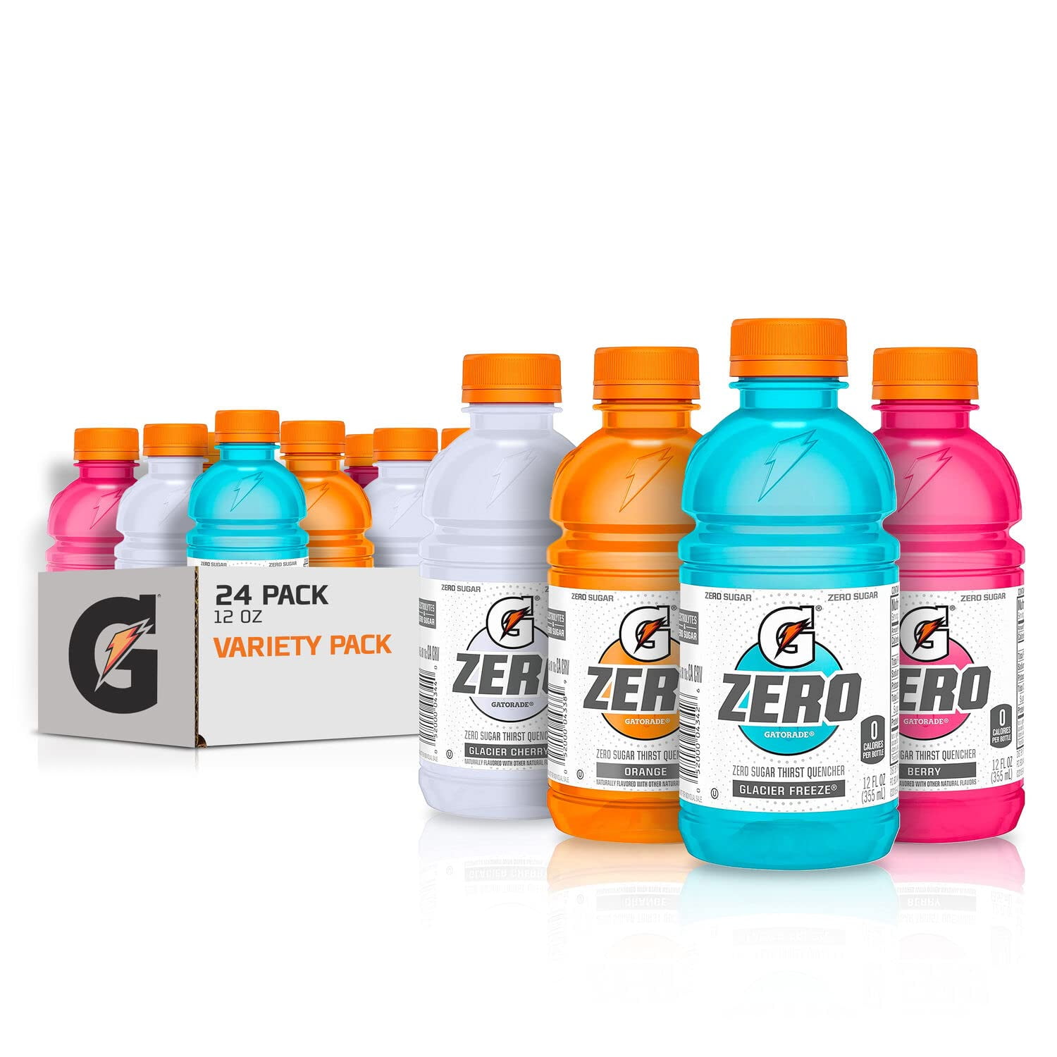 Gatorade Zero Sugar Thirst Quencher, Glacier Cherry Variety Pack, 12 Fl ...