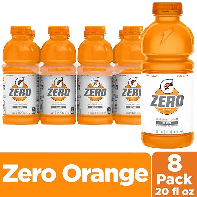 Gatorade Zero Sugar Orange Sports Drink Multipack Bottles 8 bottles ...