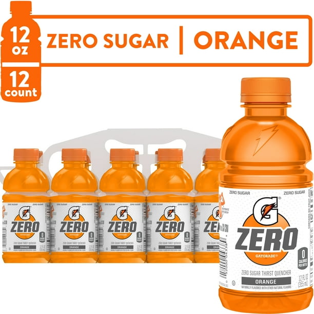 Gatorade Zero Sugar Thirst Quencher, Orange Sports Drinks, 12 fl oz, 12 Count Bottles - Walmart ...