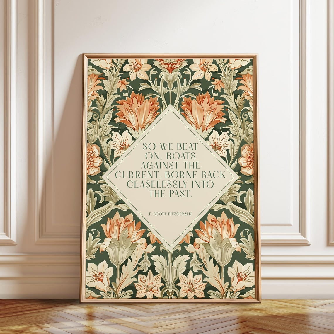 Gatsby Inspired Floral Art - F. Scott Fitzgerald Quote Poster - Classic ...