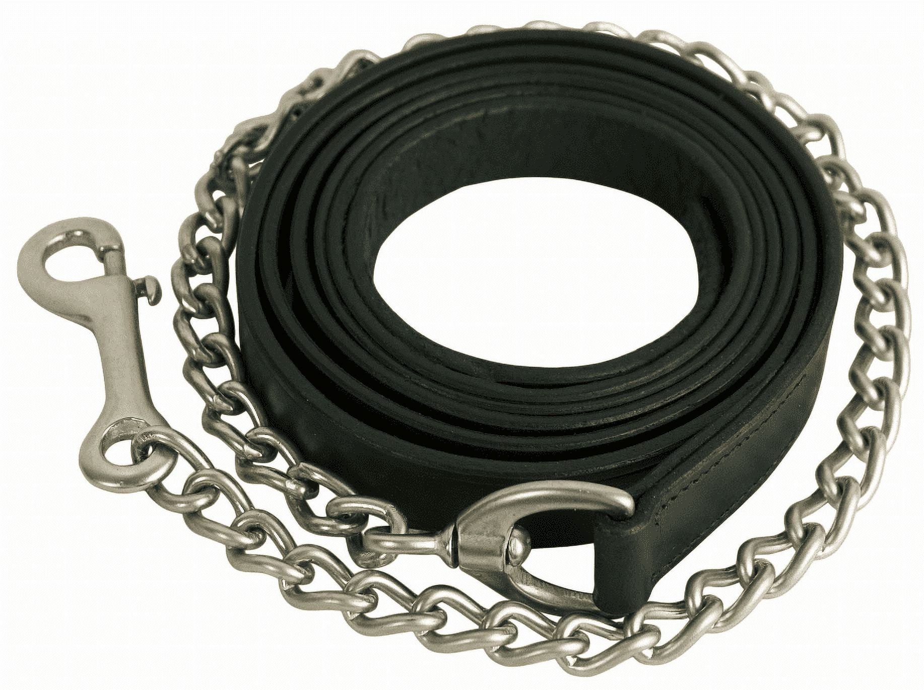 Gatsby Leather Lead with Chain 7 1/2ft Black - Walmart.com
