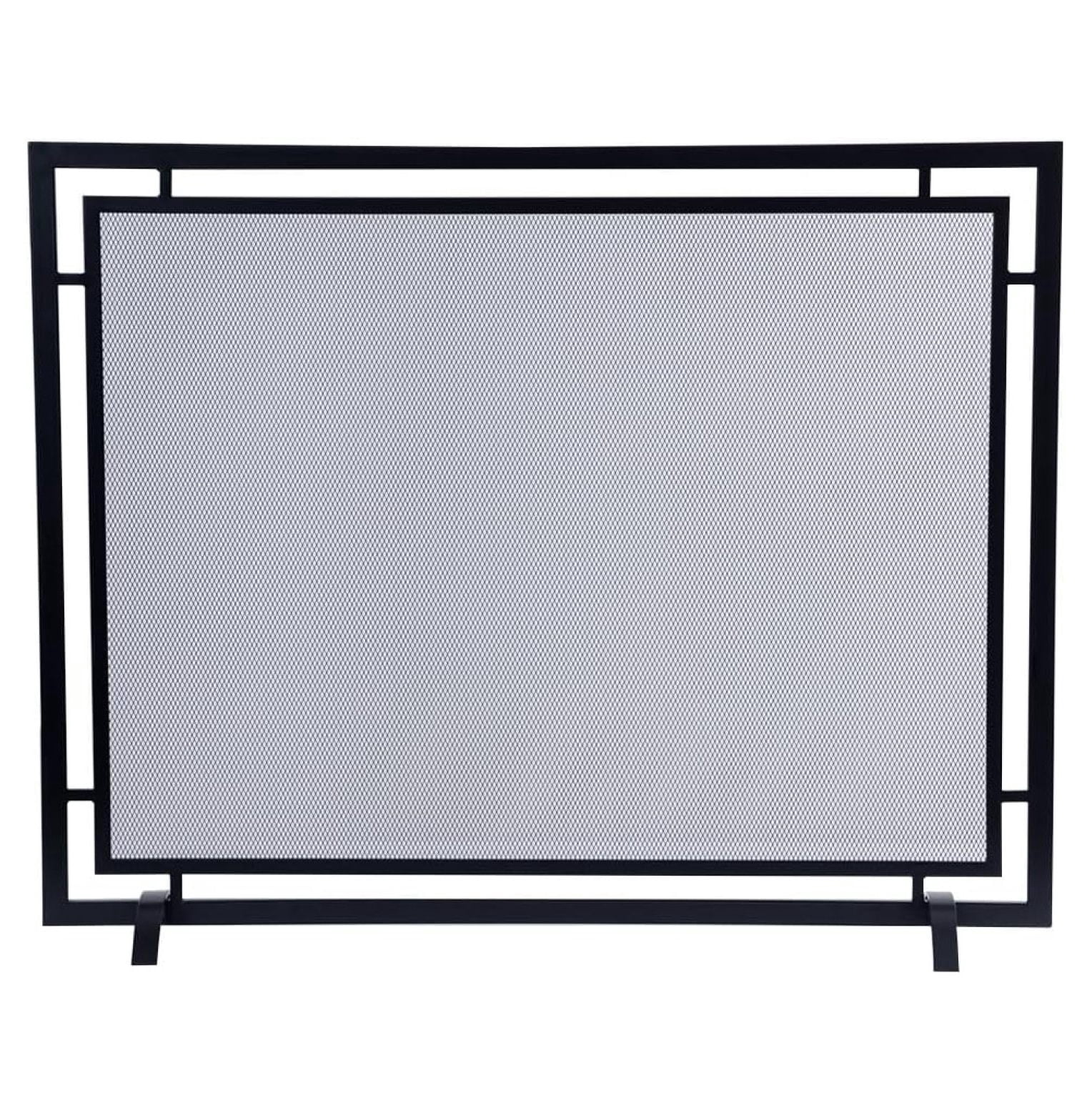 Gatsby Mesh Fireplace Screen in Black | Single Panel, Heavy-Duty Steel ...