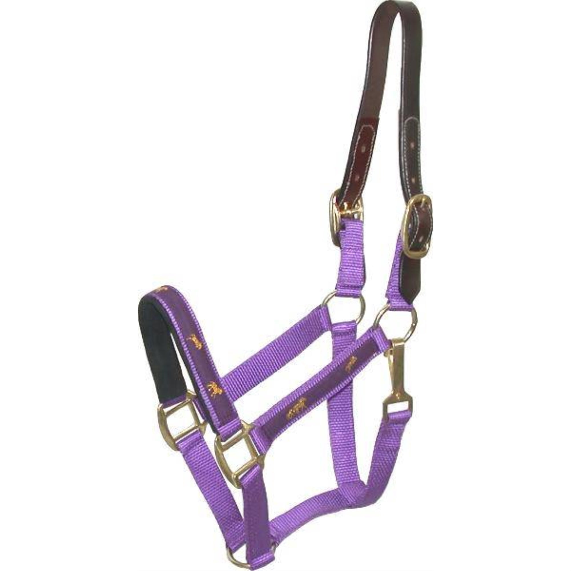 Gatsby Nylon Breakaway Halter with Horse Overlay & Snap Purple Horse ...