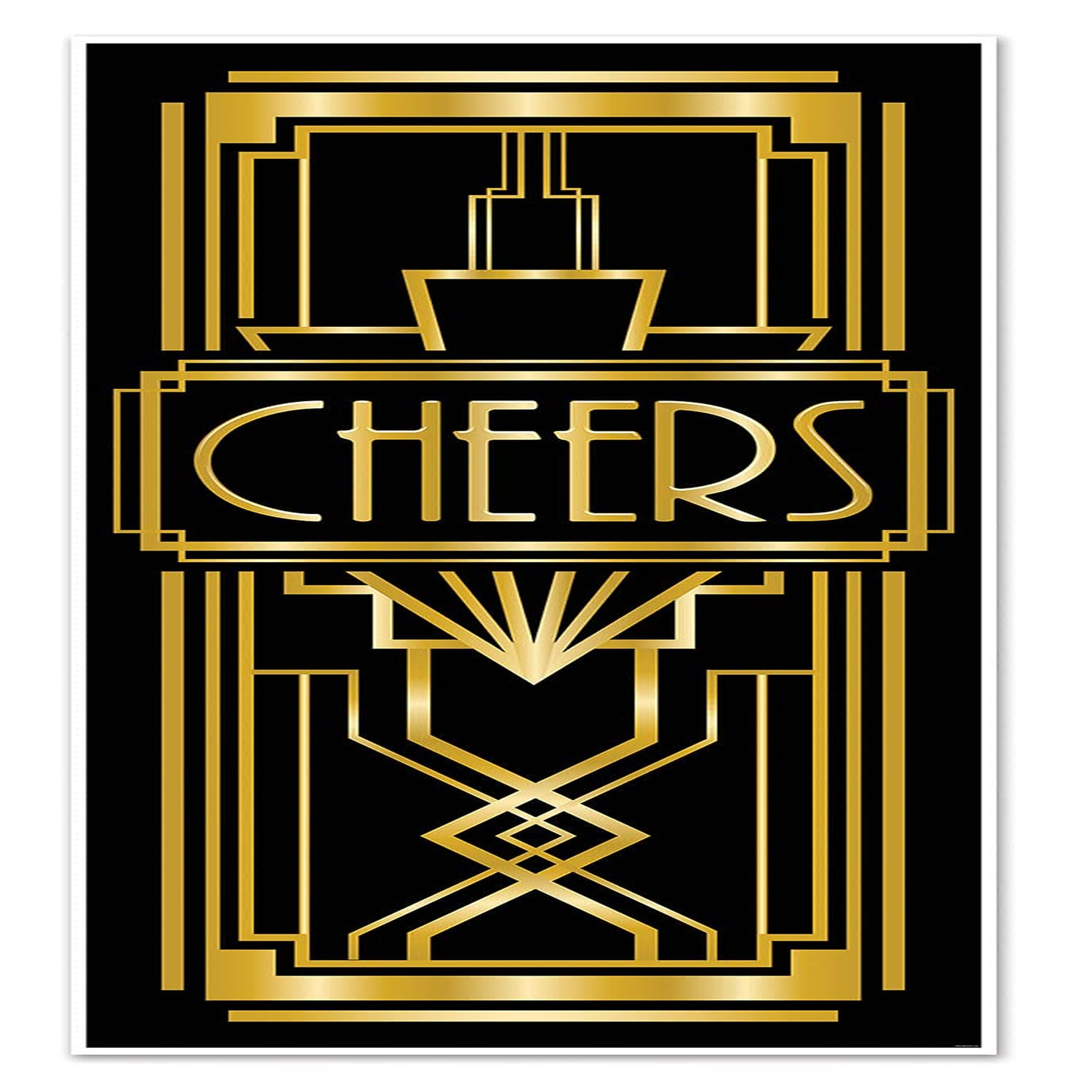 Gatsby Roaring 20's Door Cover & Wall Backdrop Set - Jazz-Themed Party ...