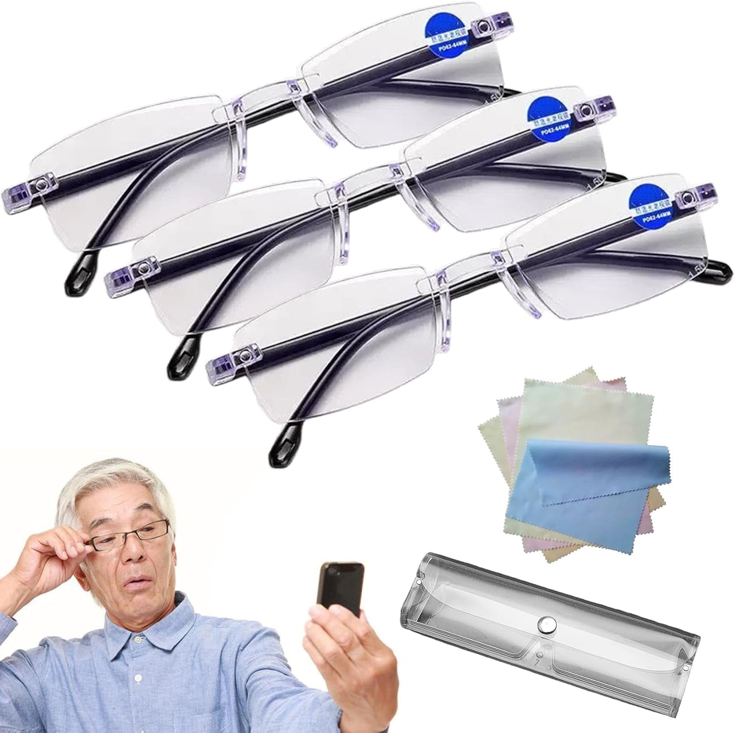 Gatteeey Intelligent Zoom Glasses, Intelligent Zoom Anti Blue Light ...