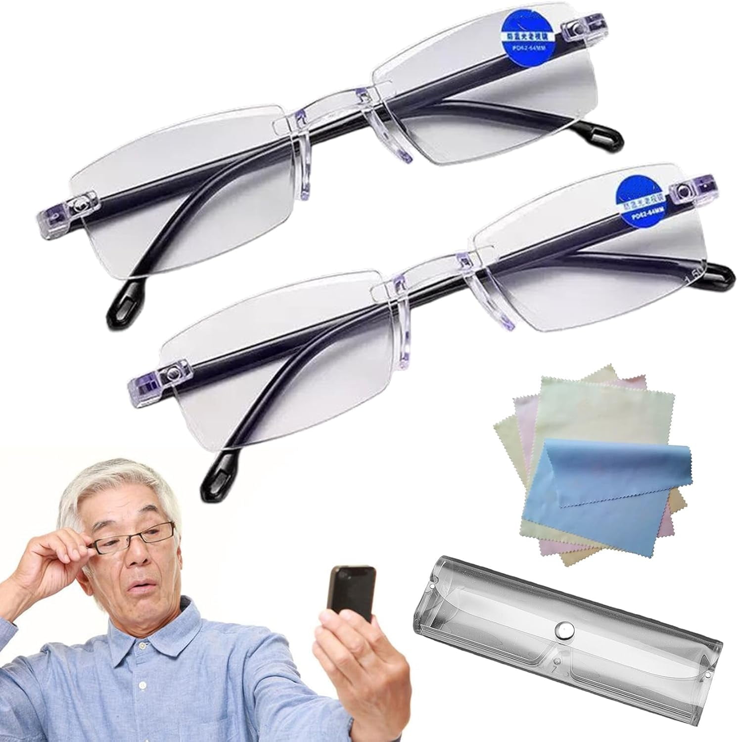 Gatteeey Intelligent Zoom Glasses, Intelligent Zoom Anti Blue Light ...