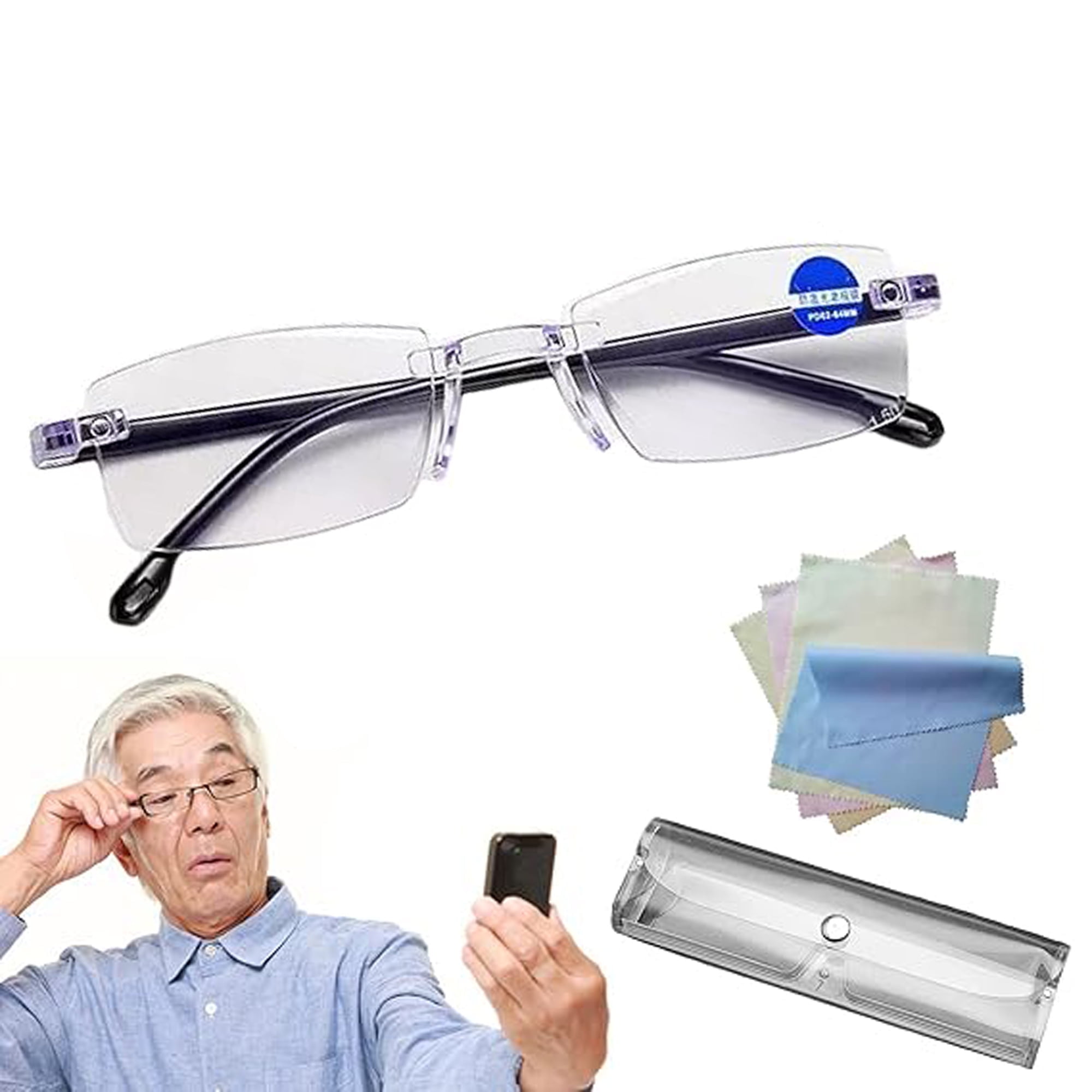 Gatteeey Intelligent Zoom Glasses, Intelligent Zoom Anti Blue Light ...