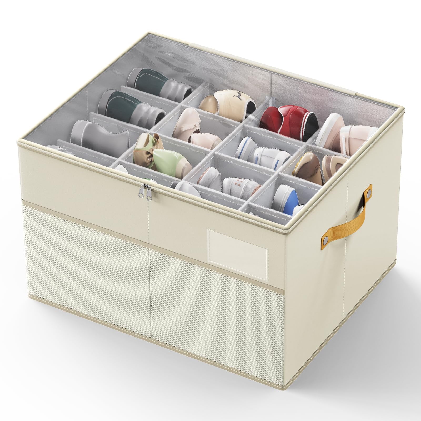 Gattlukd Shoe Organizer for Closet, Fits Up to 16 Pairs, Large Shoe Box Storage Container with ...
