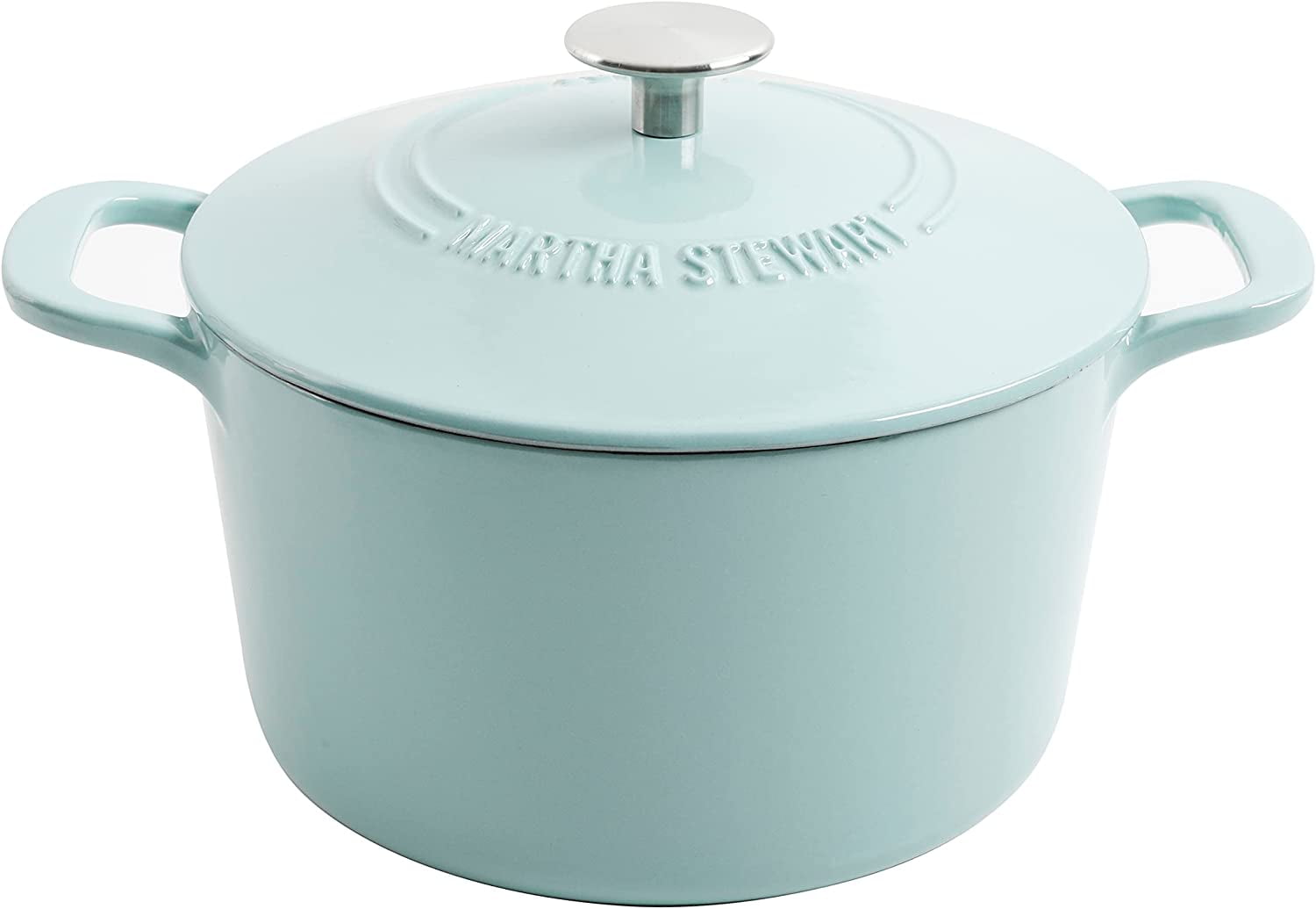 Gatwick 7-Quart Enamel Cast Iron Dutch Oven – Martha Blue – Durable ...