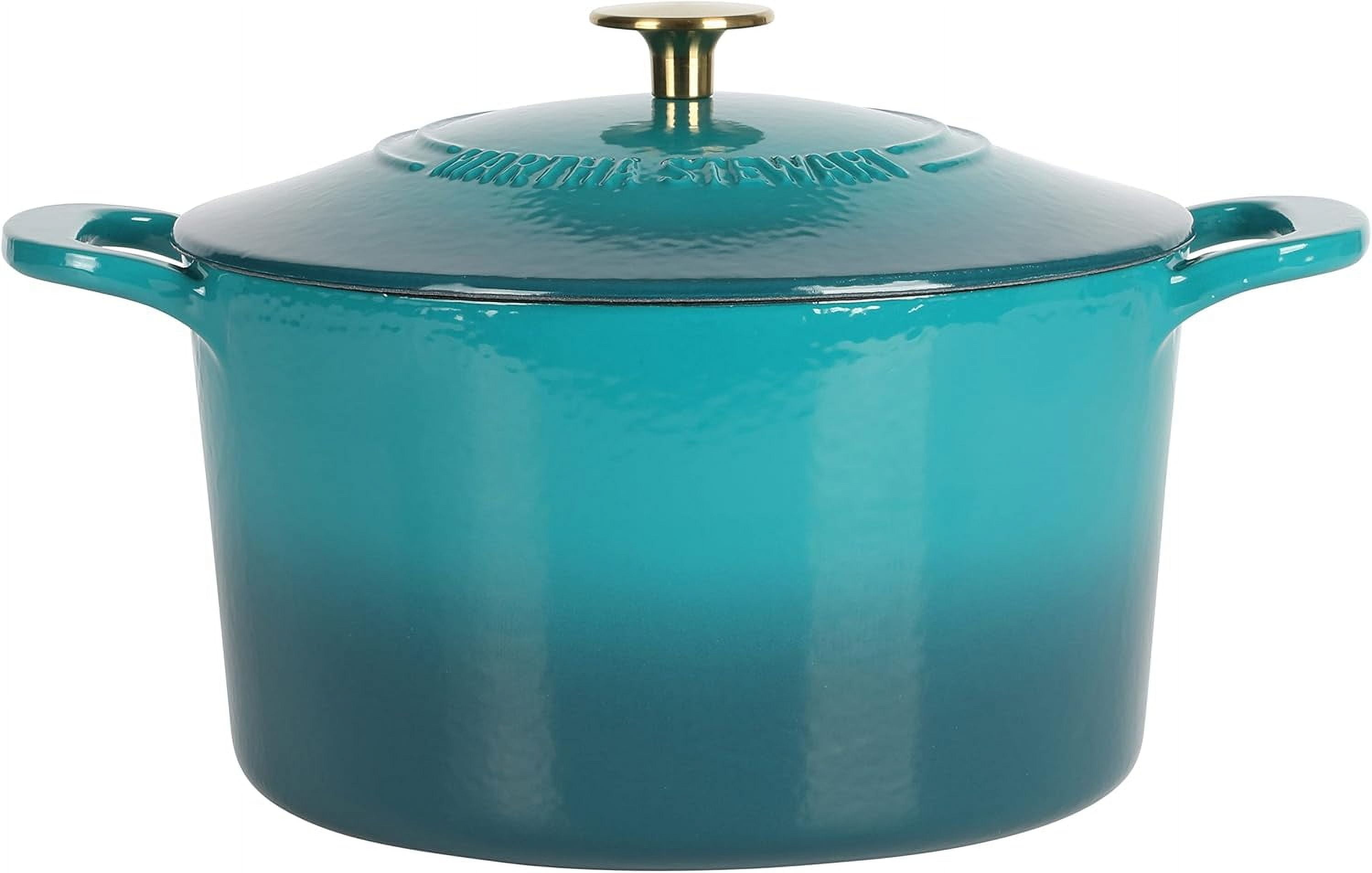 Gatwick 7-Quart Enamel Cast Iron Dutch Oven - Ombre with Knob - Durable ...