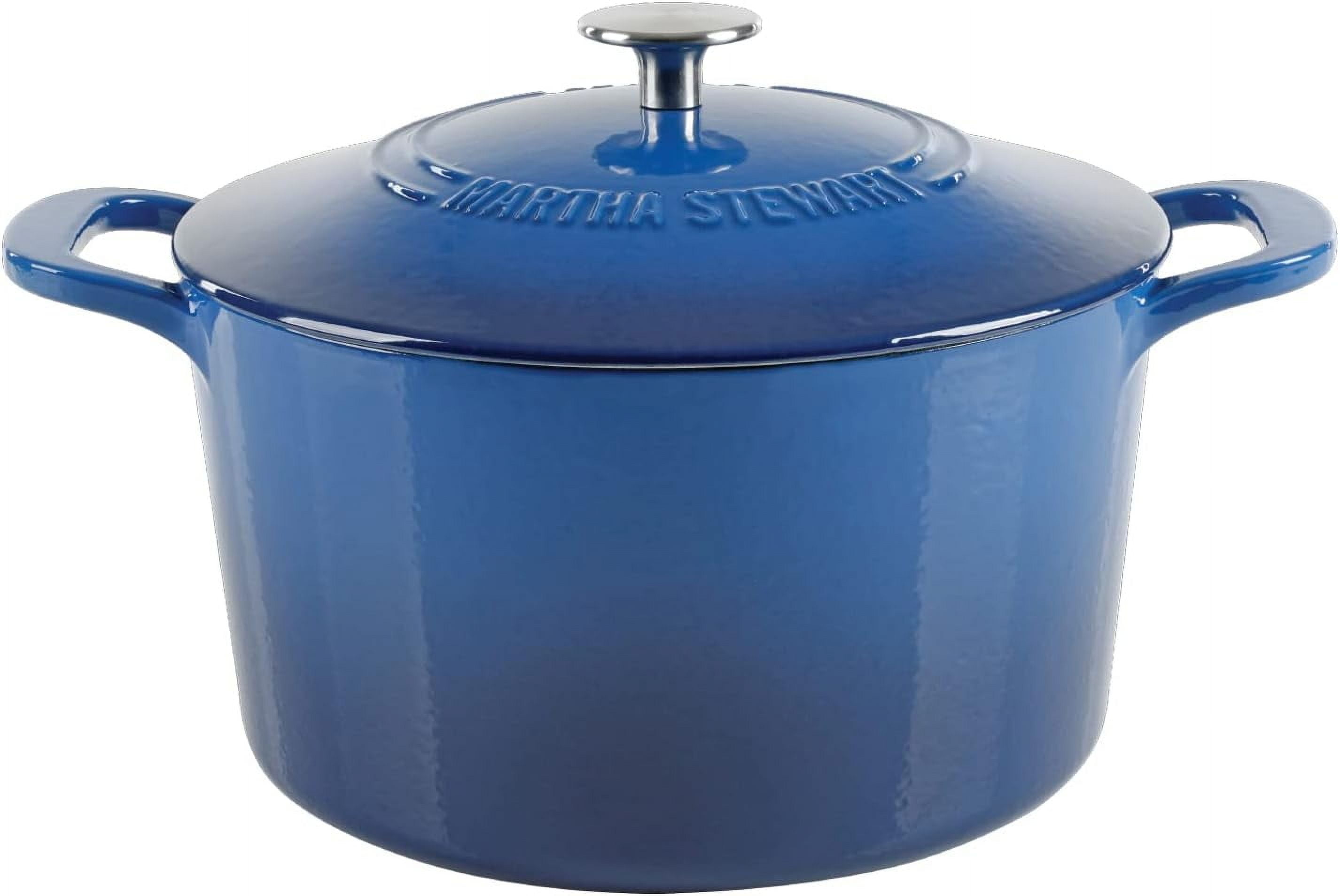 Gatwick 7-Quart Enamel Cast Iron Dutch Oven Pot with Lid - Classic Blue ...