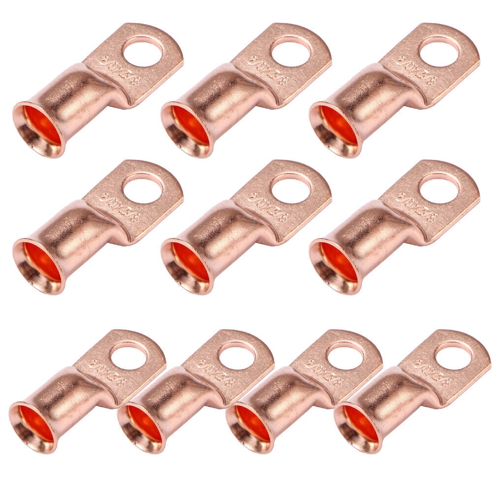 Gauge 1/0-3/8 Battery Cable Ends Lugs Copper Ring Terminals Wire ...