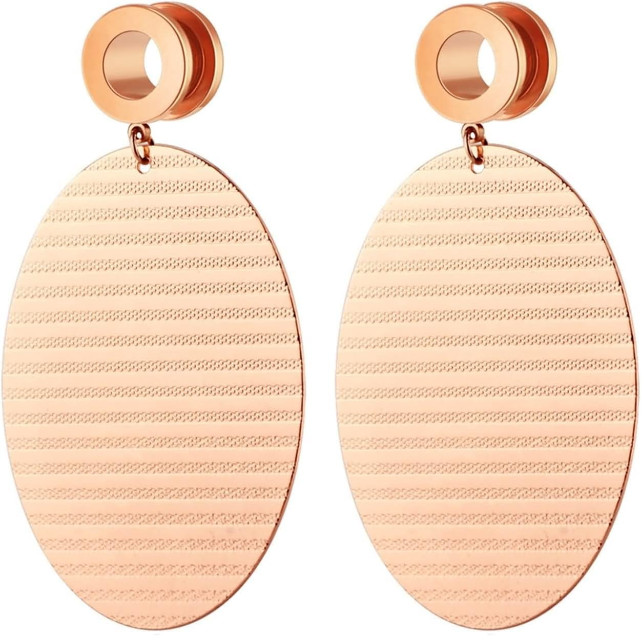 Gauge Piercing Jewelry, Ear Gauges Cute with Oval Dangle Stainless ...