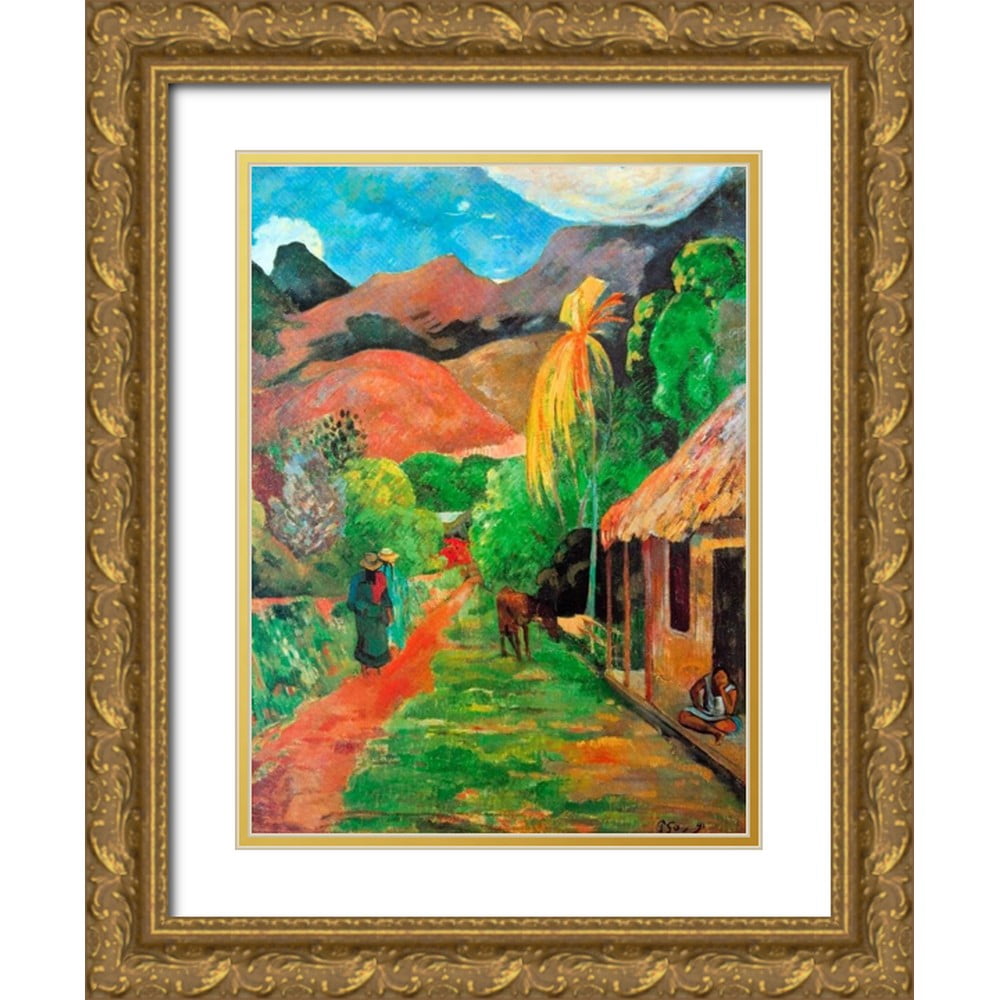 Gauguin, Paul 19x24 Gold Ornate Wood Framed with Double Matting Museum ...