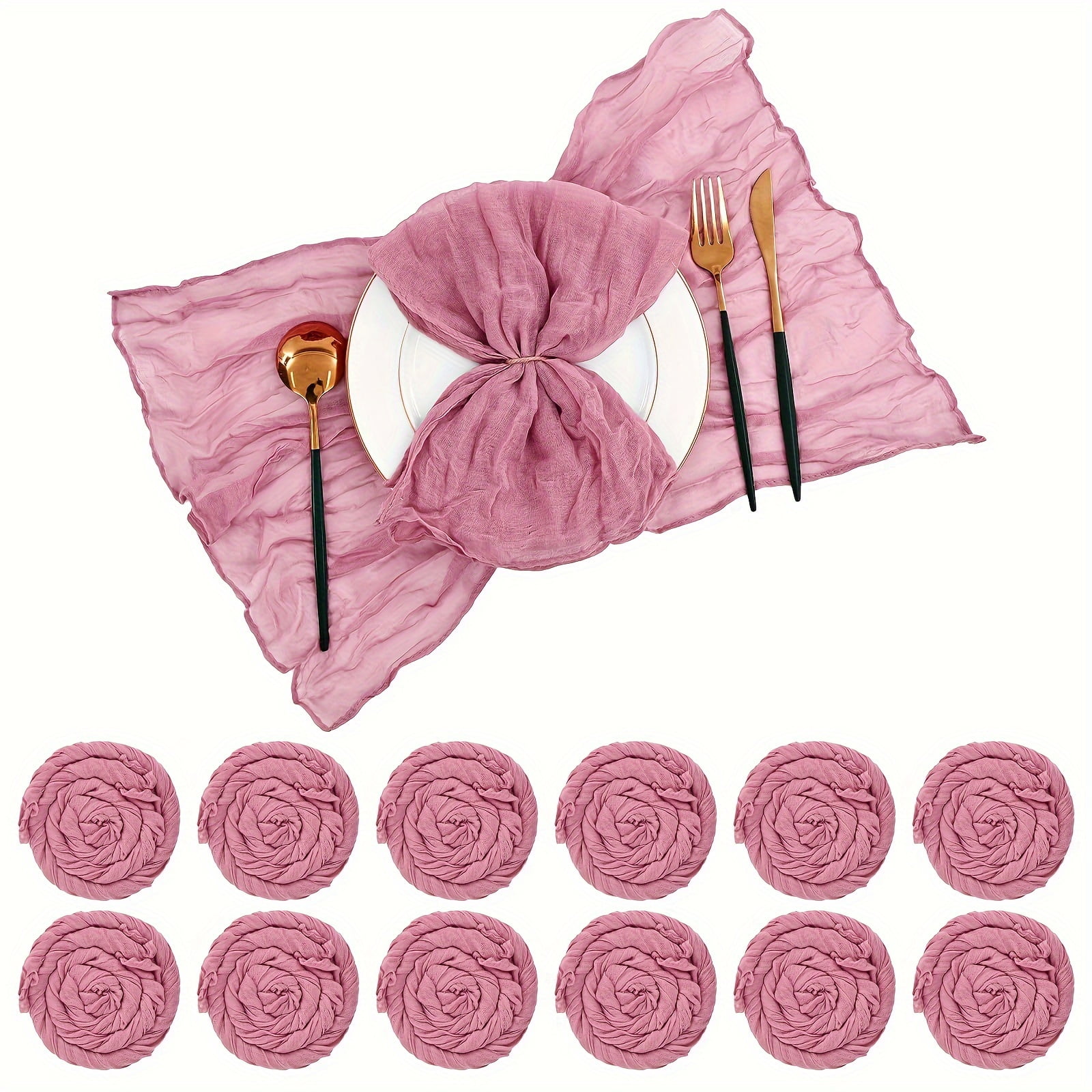 Gauze Cheesecloth Napkins Set Of 42, 20 X 20 Inch Rustic Boho Dinner ...