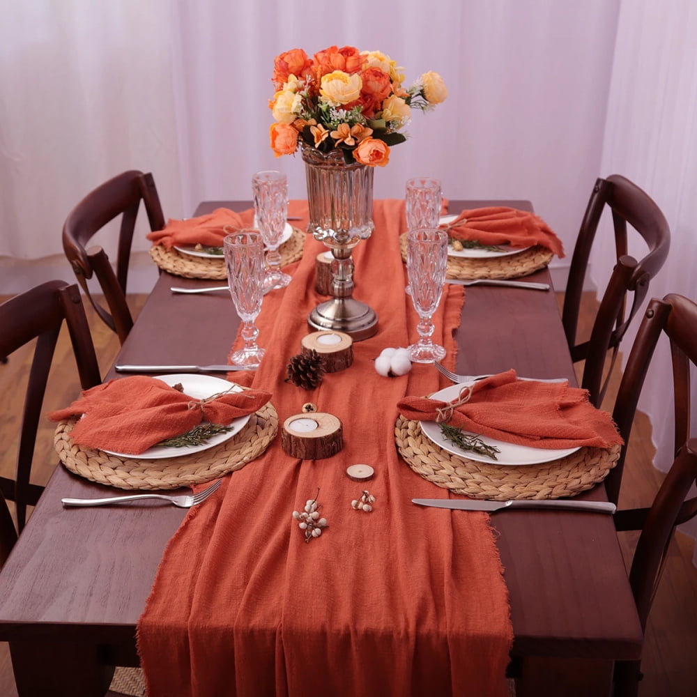 Gauze Cotton Wedding Table Runner Sage Retro Burr Texture Dining ...