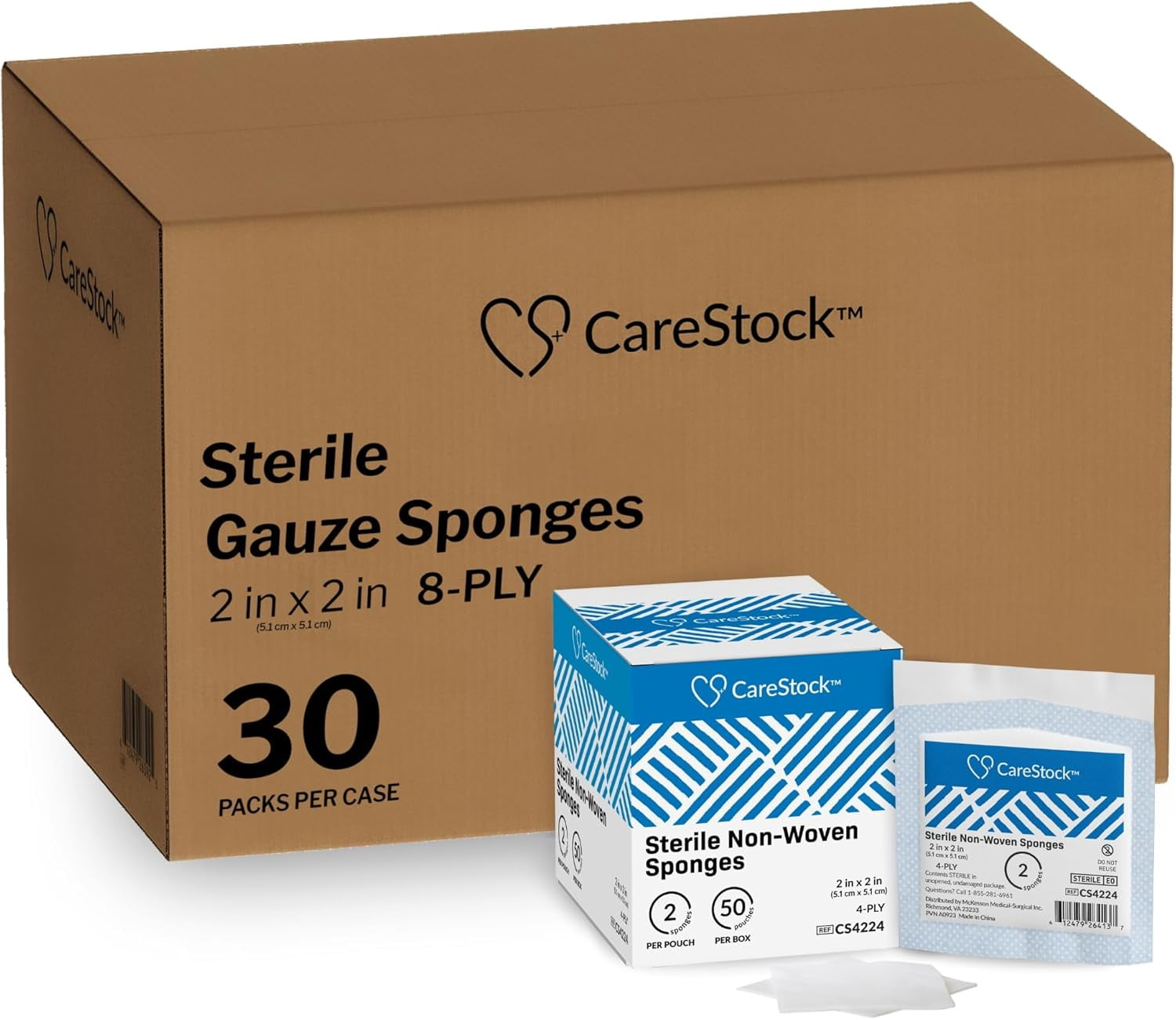 Gauze Sponge 2x2 [3000 Count] Sterile Gauze Pads, 4-Ply, Medical Grade ...